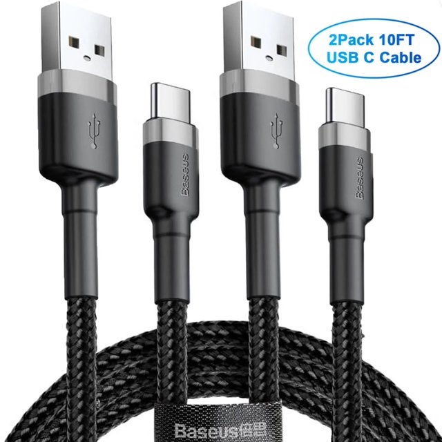 Baseus USB C Cable 2 Pack 10ft Fast Charging Braided for iPhone 16 ...