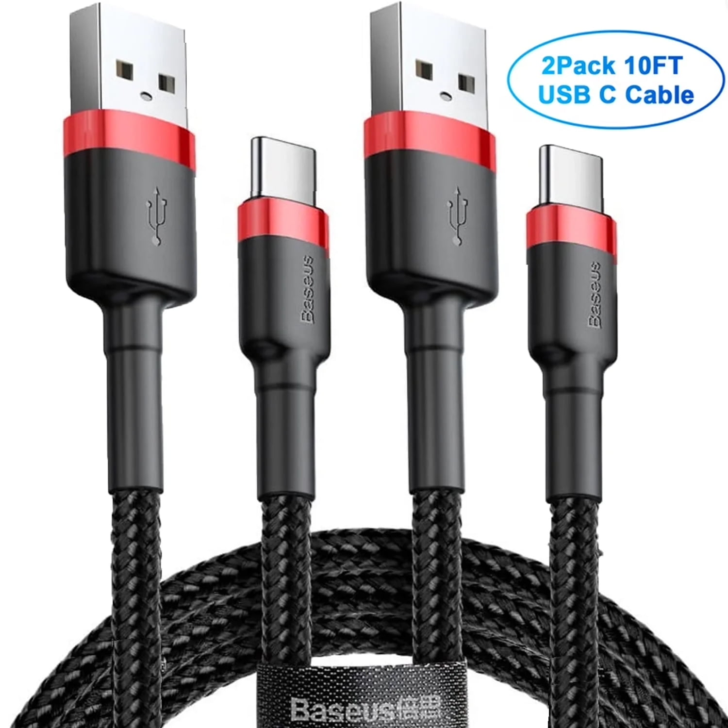 Baseus USB C Cable 2 Pack USB C to USB C Charger Cord 10ft Type C Fast ...