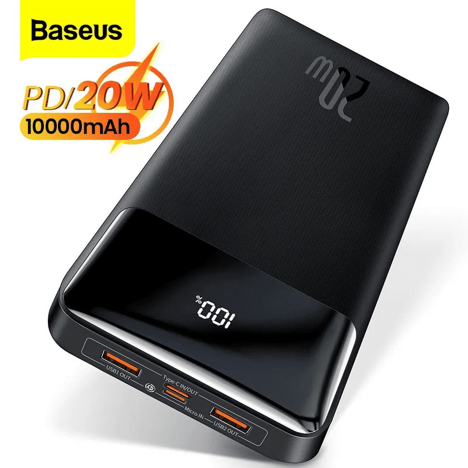 Baseus Portable Charger,USB C Power Bank 30000mAh, Fast Charging LED ...
