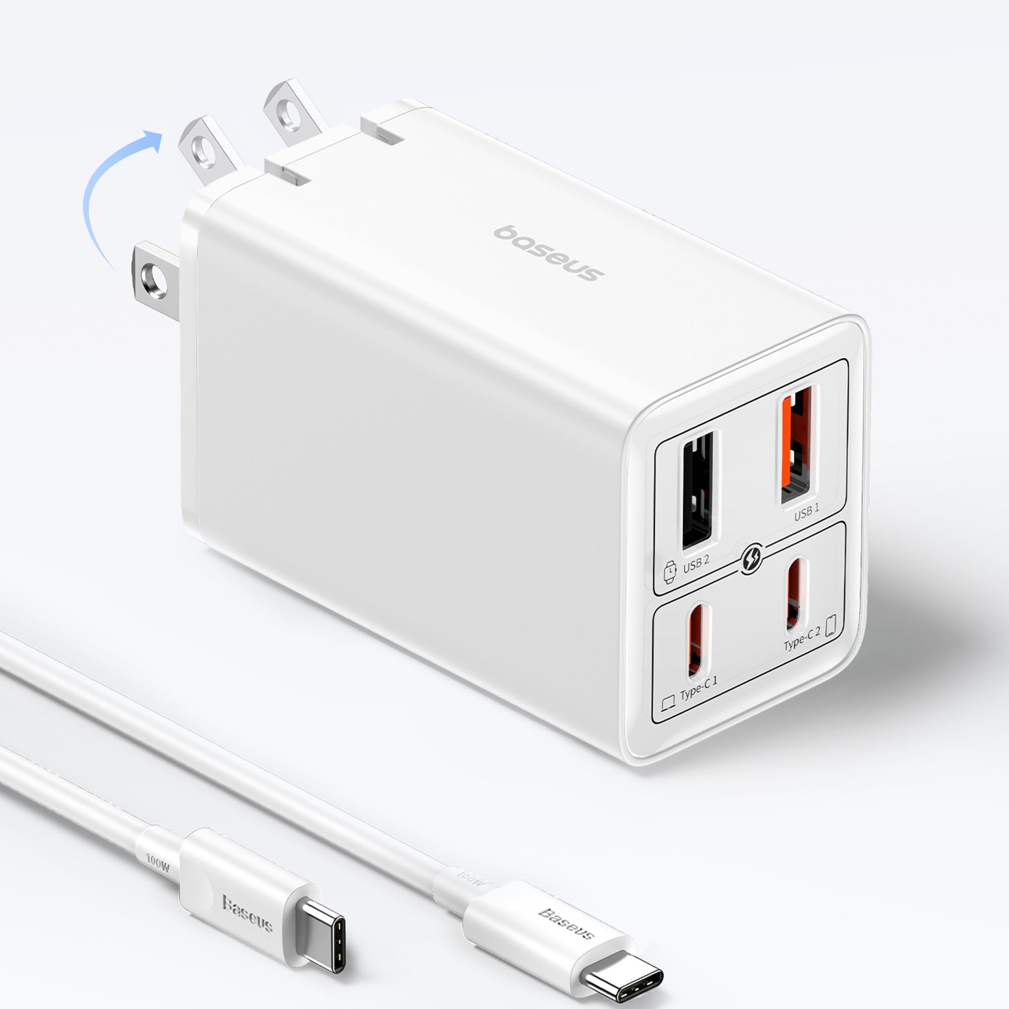 Baseus USB C Charger, 65W Wall Charger with USB C Cable, Fast Charging ...