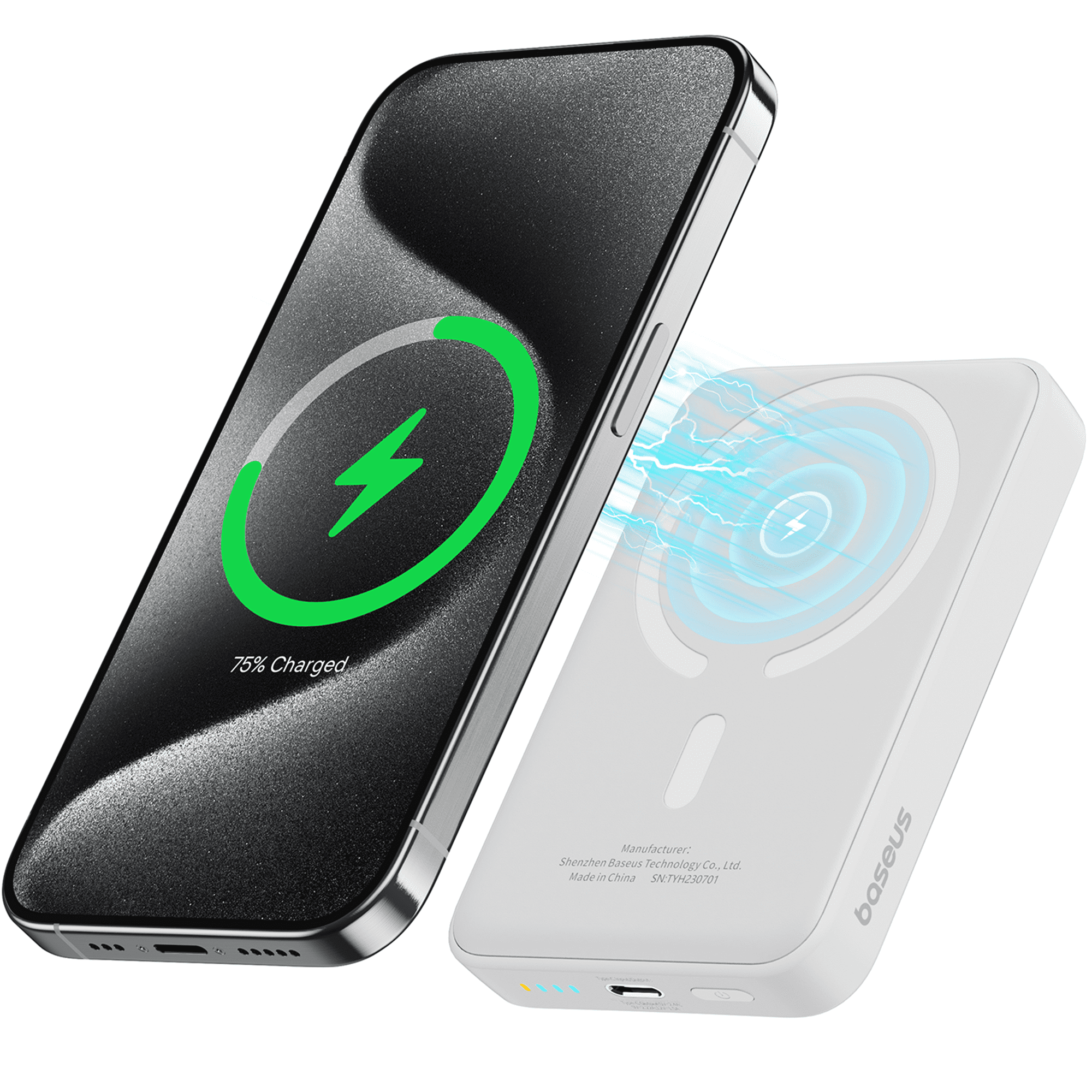 Baseus 5000mAh MagSafe Fast Charging Magnetic Wireless Portable Power ...