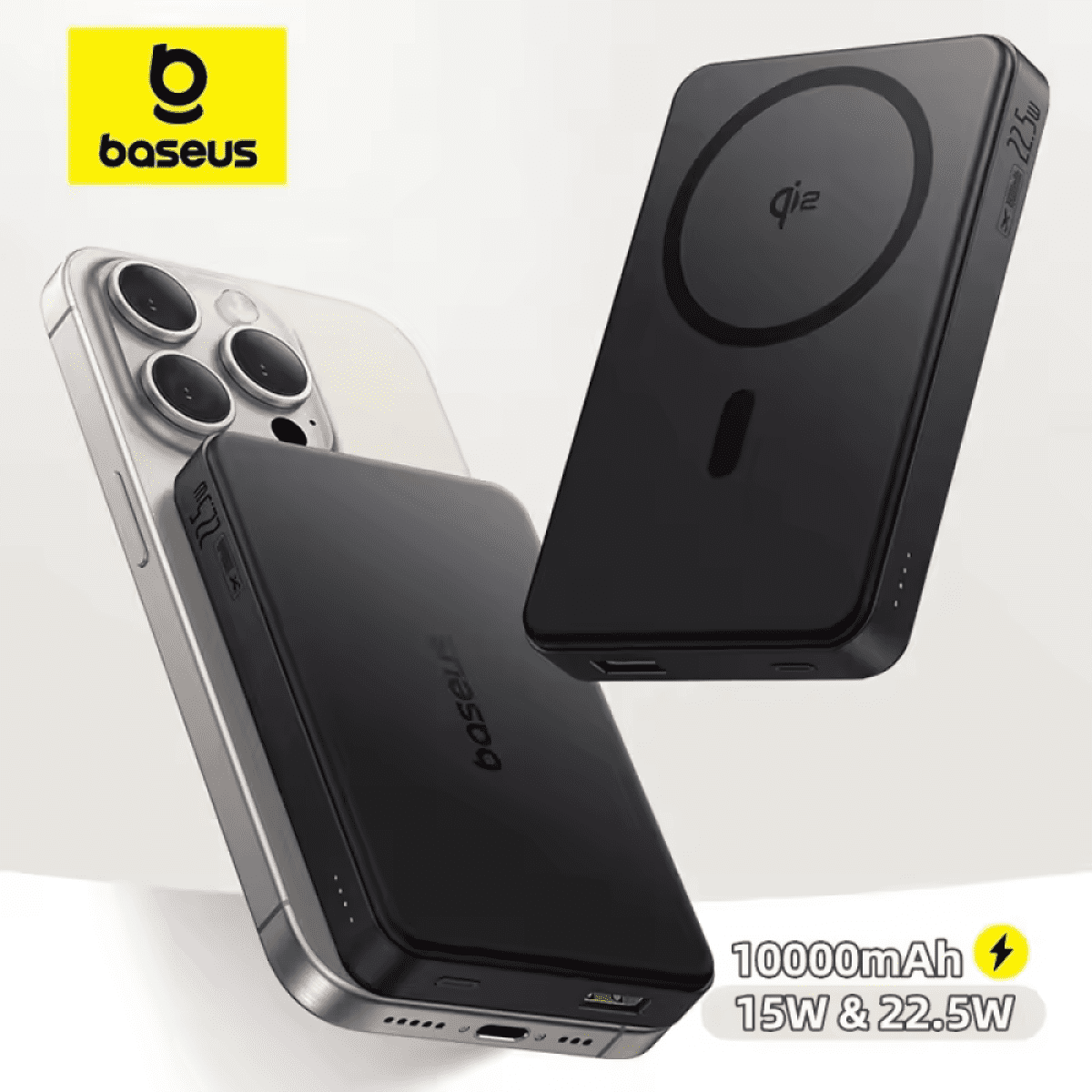 Baseus Wireless Power Bank 10000mAh Magnetic Portable Charger Magsafe ...
