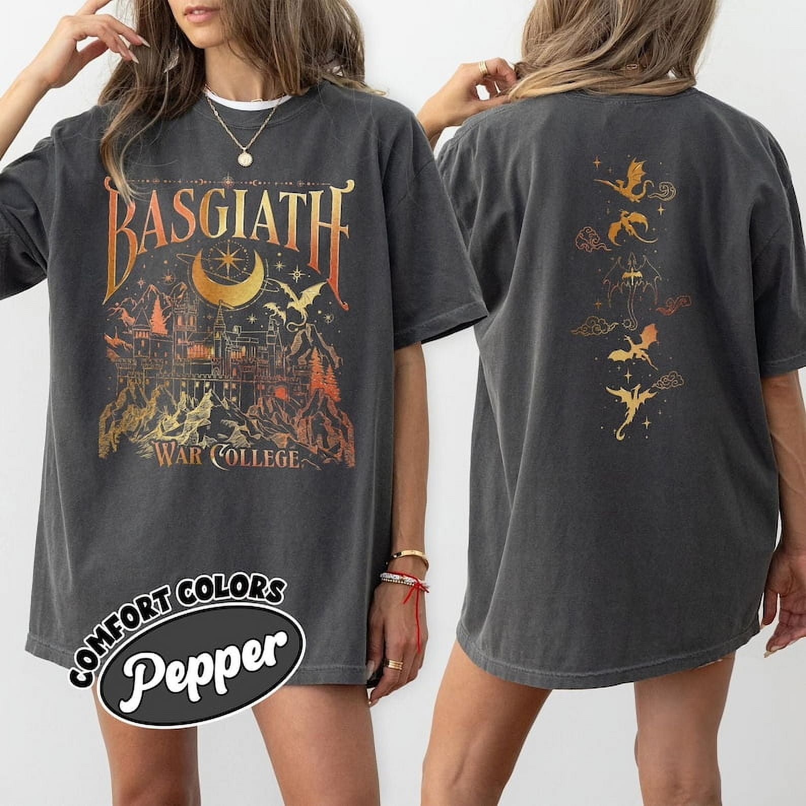 Basgiath War College 2 Sided Comfort Colors Shirt, Vintage Dragon Rider ...