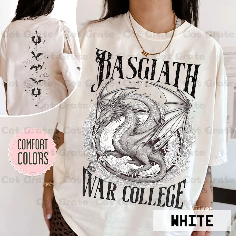 Basgiath War College 2-Sided Pattern Shirt - Vintage Dragon Rider Tee ...