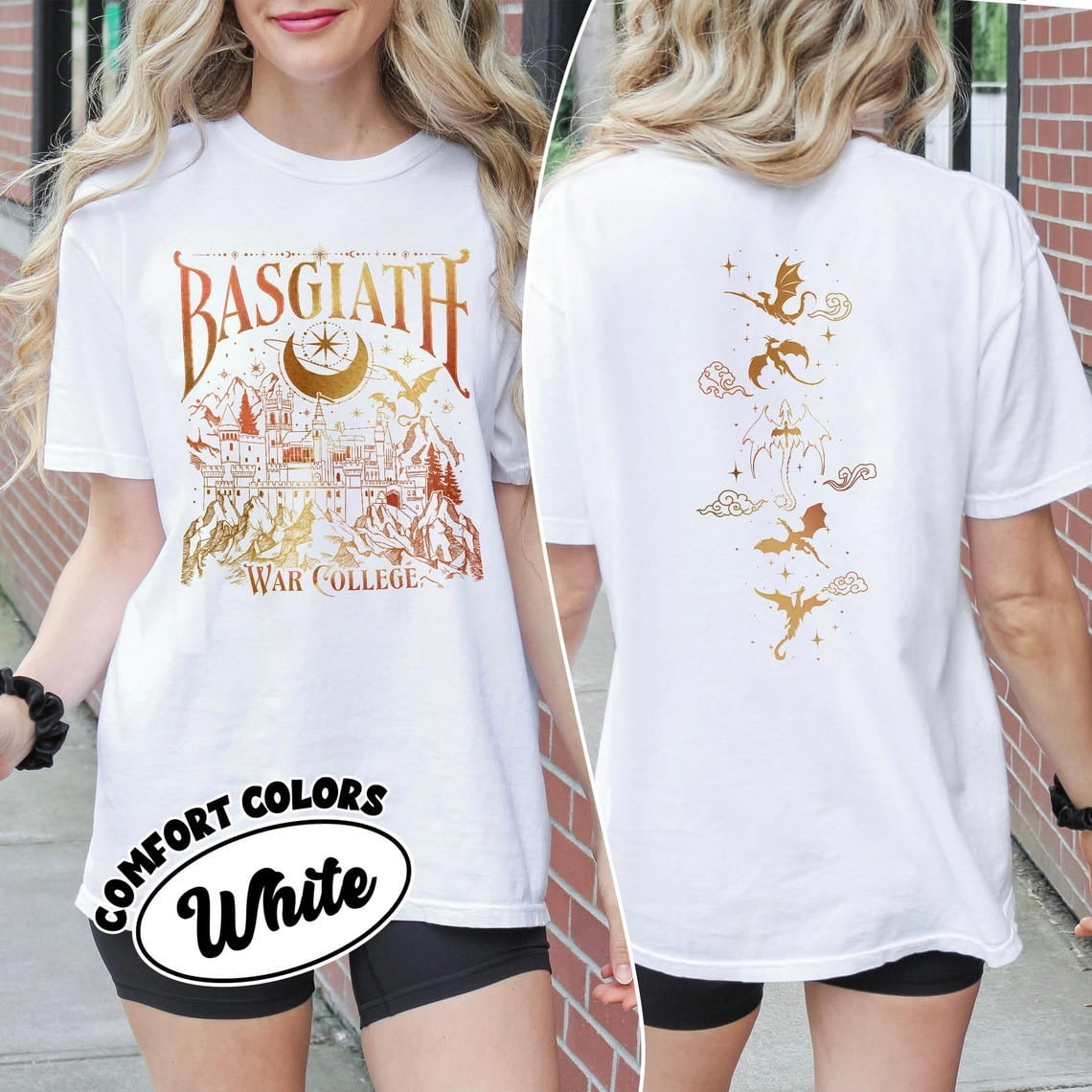 Basgiath War College 2 Sided Shirt, Vintage Dragon Rider TShirt, Fourth ...
