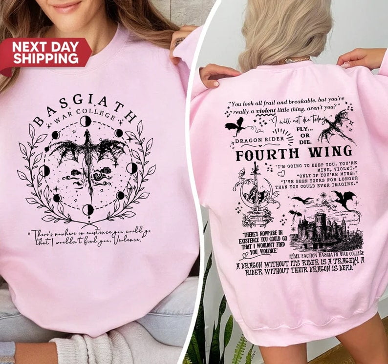 Basgiath War College 2-Sided Sweatshirt, Fourth Wing Shirts, The ...