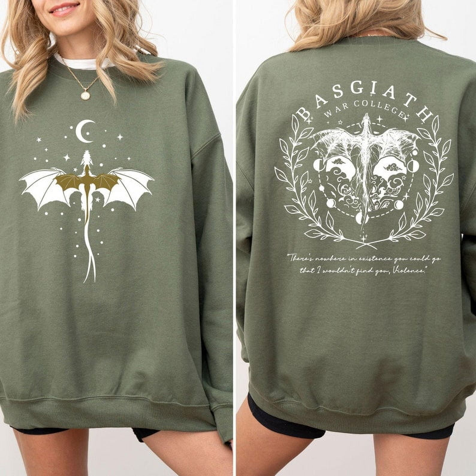Basgiath War College 2 Sided Sweatshirt, Fourth Wing Sweatshirt, Dragon ...