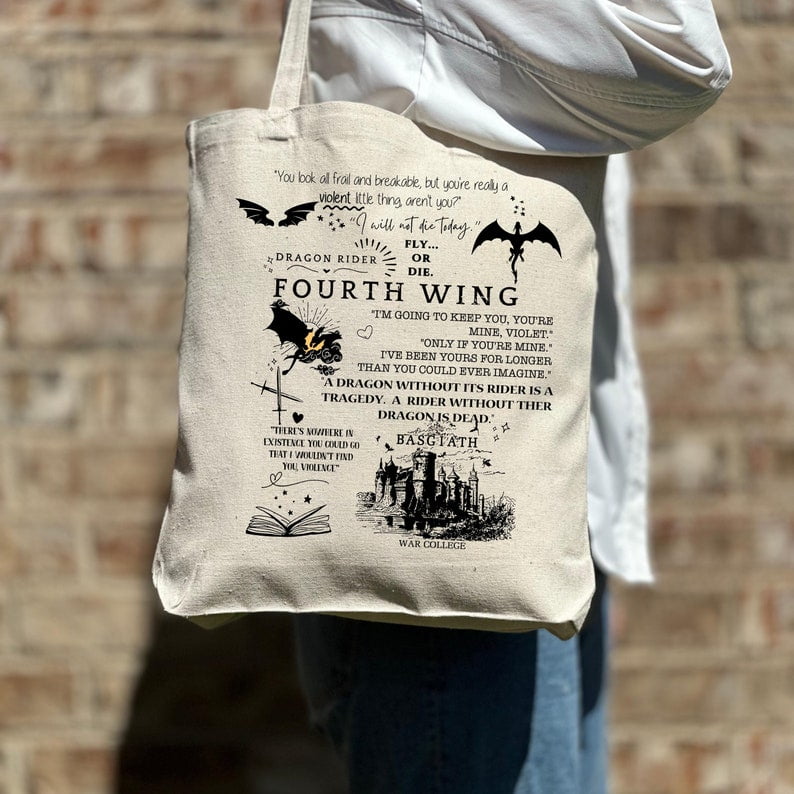 Basgiath War College Canvas Tote Bag, Fourth Wing Bag, Dragon Rider ...
