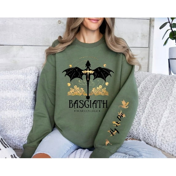 Basgiath War College Sweatshirt, Fantasy Reader Hoodie, Sleeve Print ...