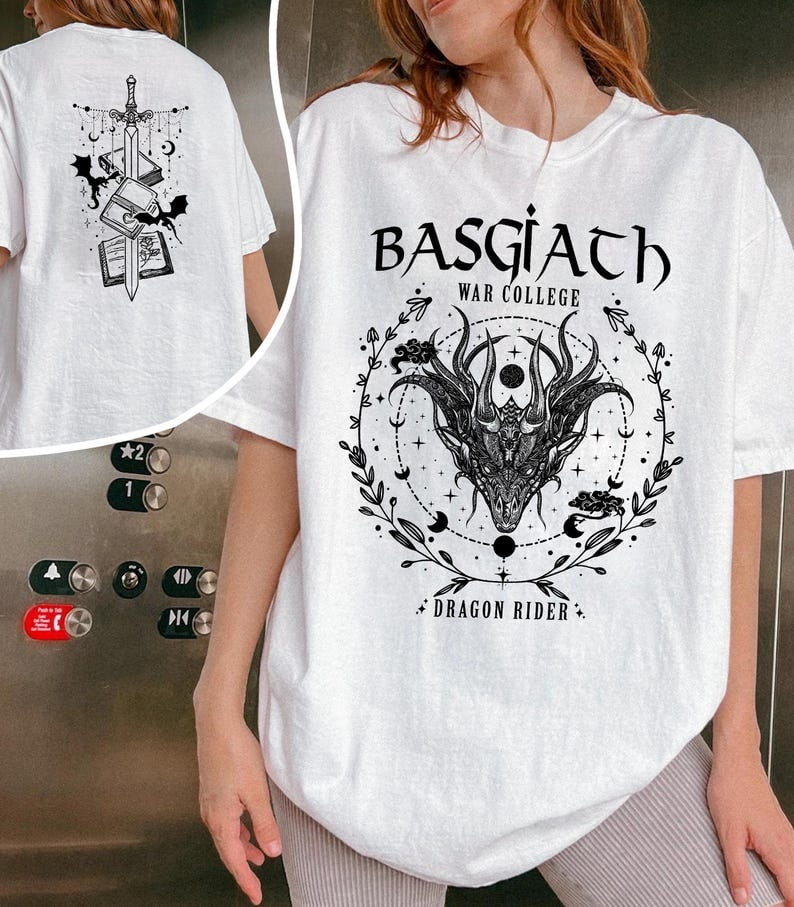 Basgiath War College T-Shirt , Fourth Wing Dragon Comfort Colors Tee ...