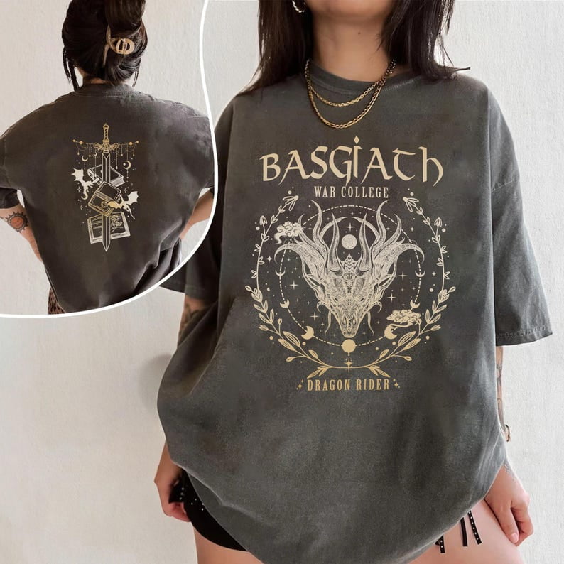Basgiath War College T-Shirt , Fourth Wing Dragon Comfort Colors Tee ...