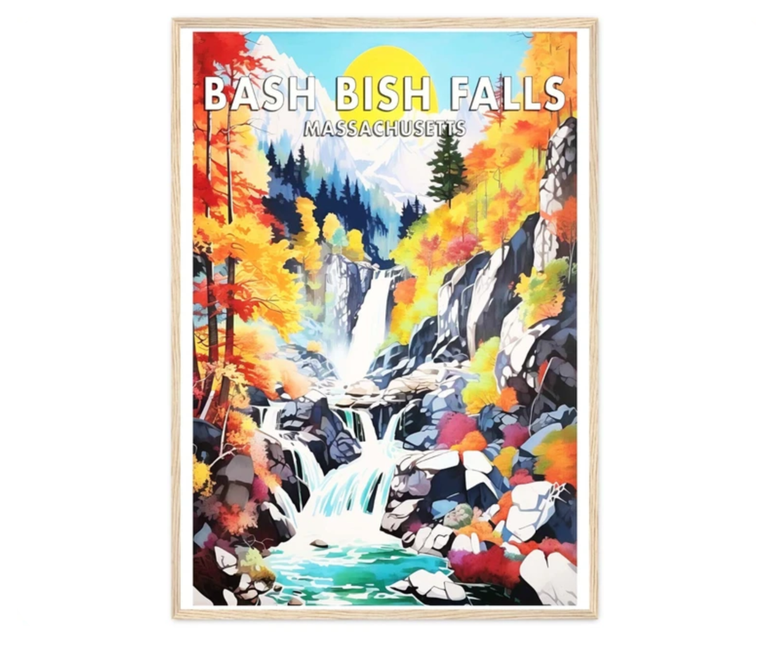 Bash Bish Falls Massachusetts Poster Art Print Retro National Falls ...
