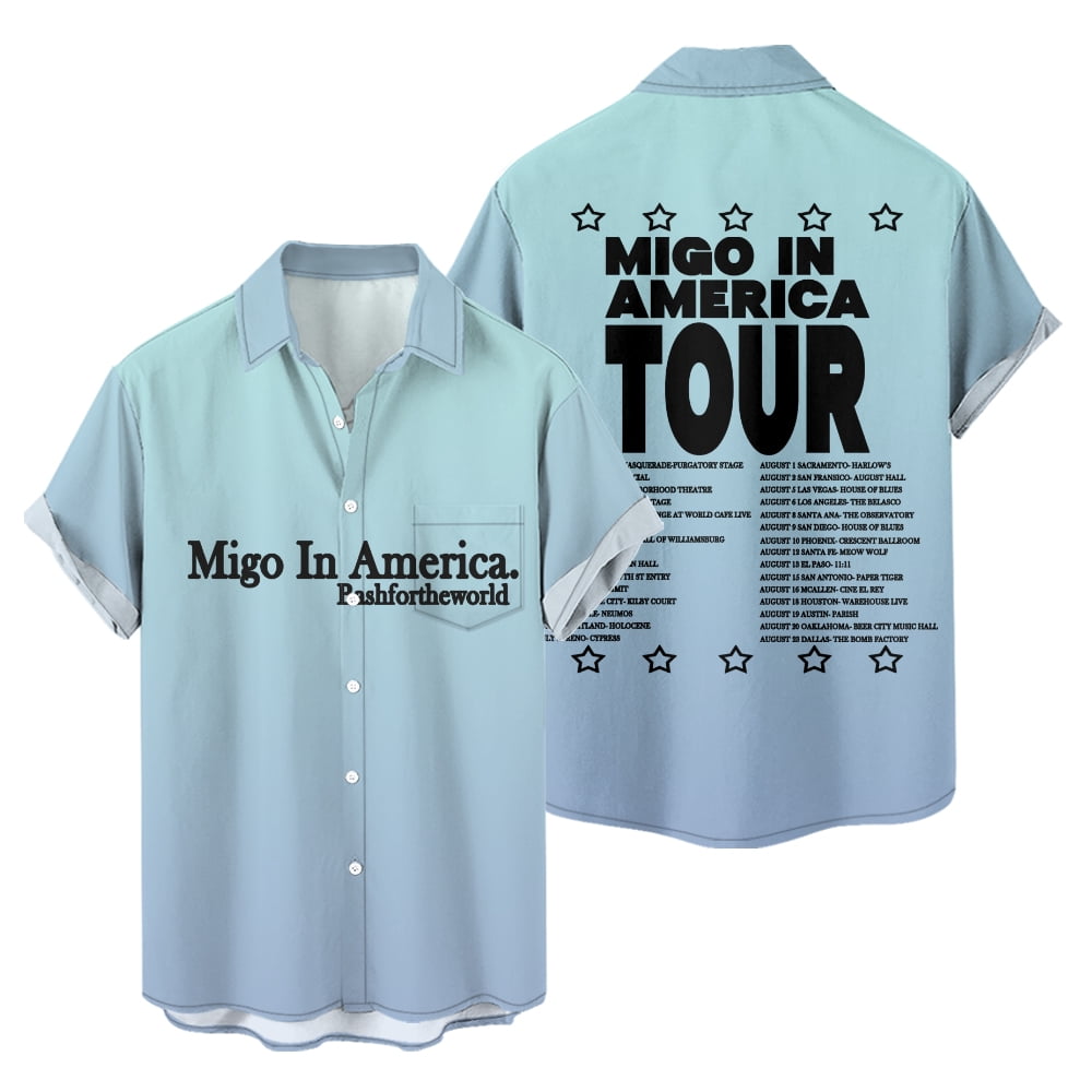 BashfortheWorld Migo In America Tour Merch Unisex Button Down Shirts ...