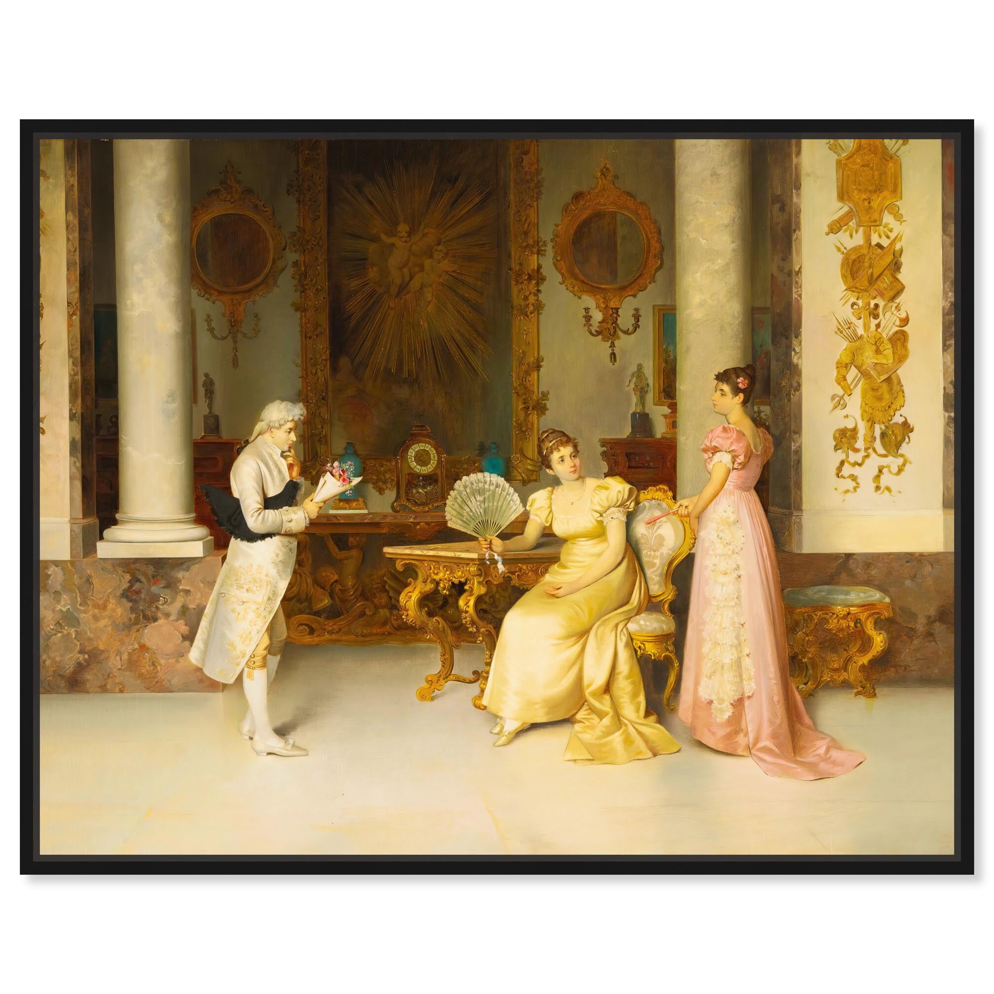 Bashful Suitor Canvas Famous Classic Art by Art Remedy, Black Frame, 30 x 24 - Walmart.com