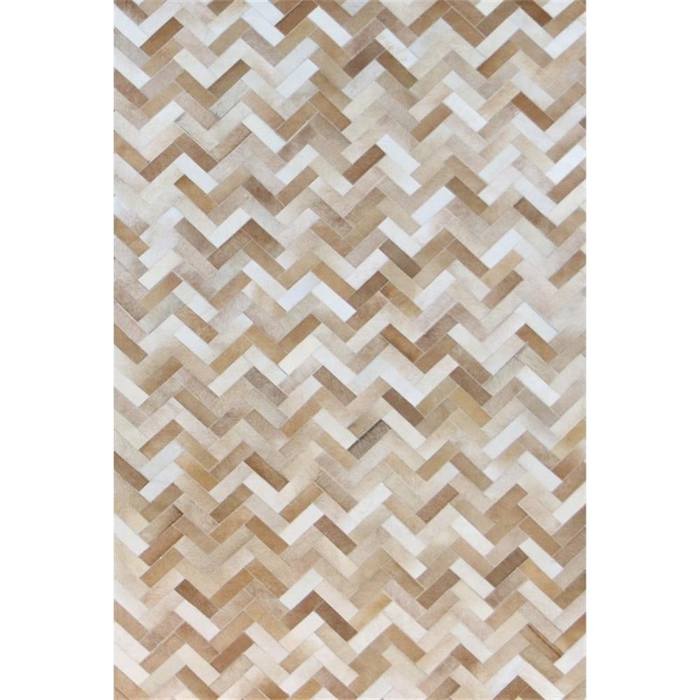 Bashian 108x144" Contemporary Hair on Hide Leather Area Rug in Camel ...