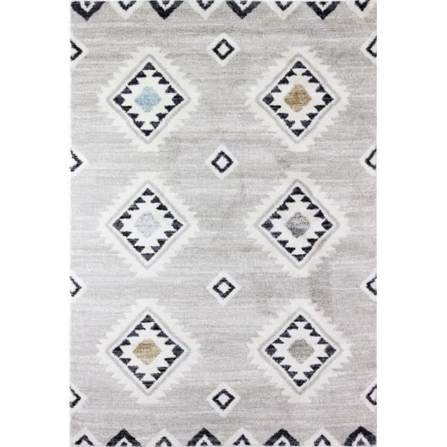 Bashian Aztec Wally 2'6" x 8' Area Runner Rug in Beige and Blue ...