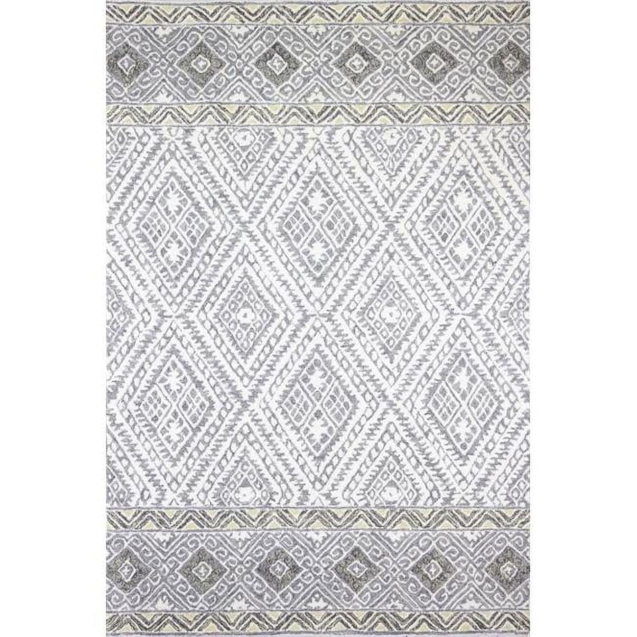 Bashian Valencia Nehemiah 2'6" x 8' Area Runner Rug in Ivory and Gray ...