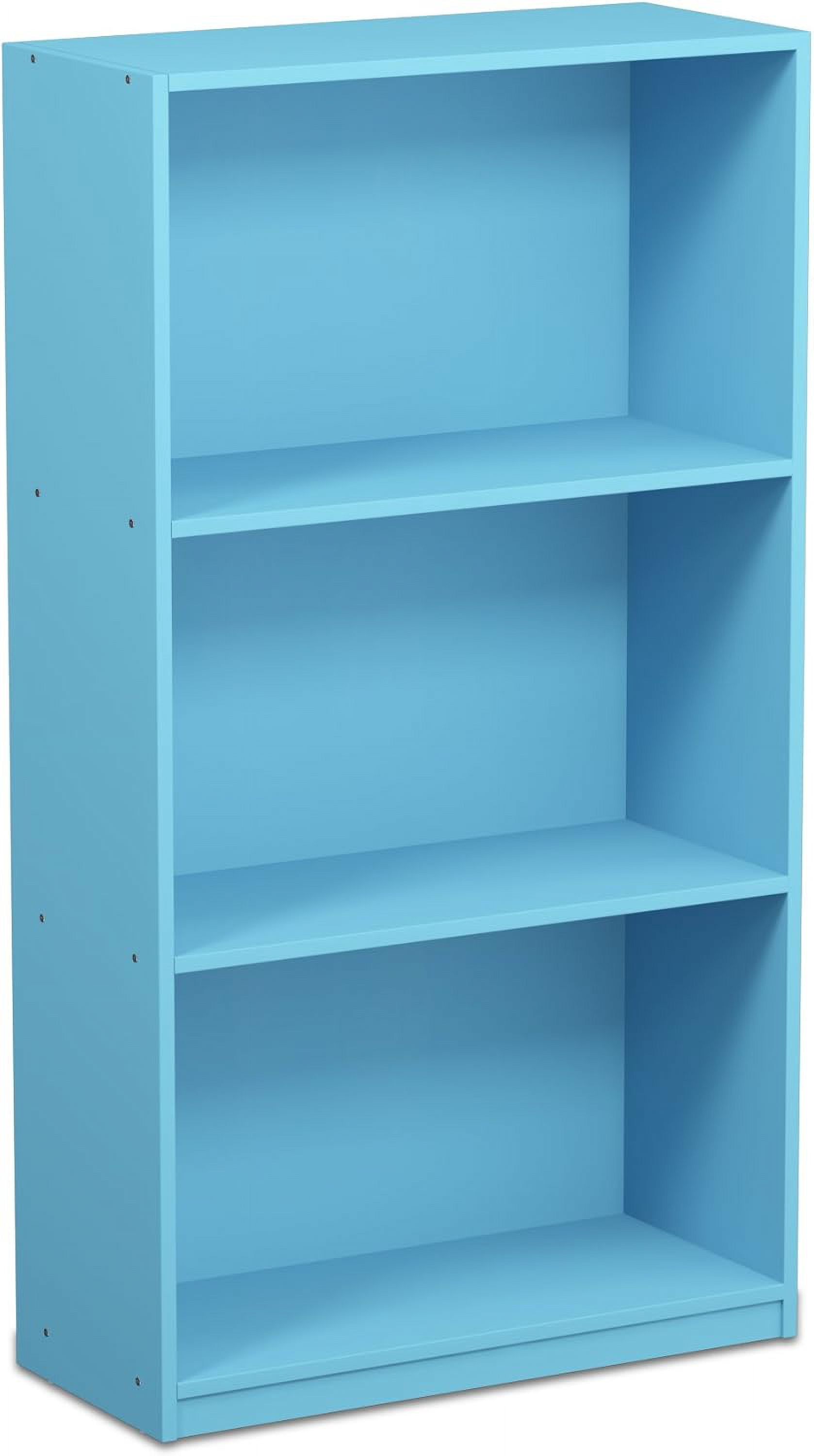 Basic 3-Tier Bookcase Storage Shelves, Light Blue - Walmart.com