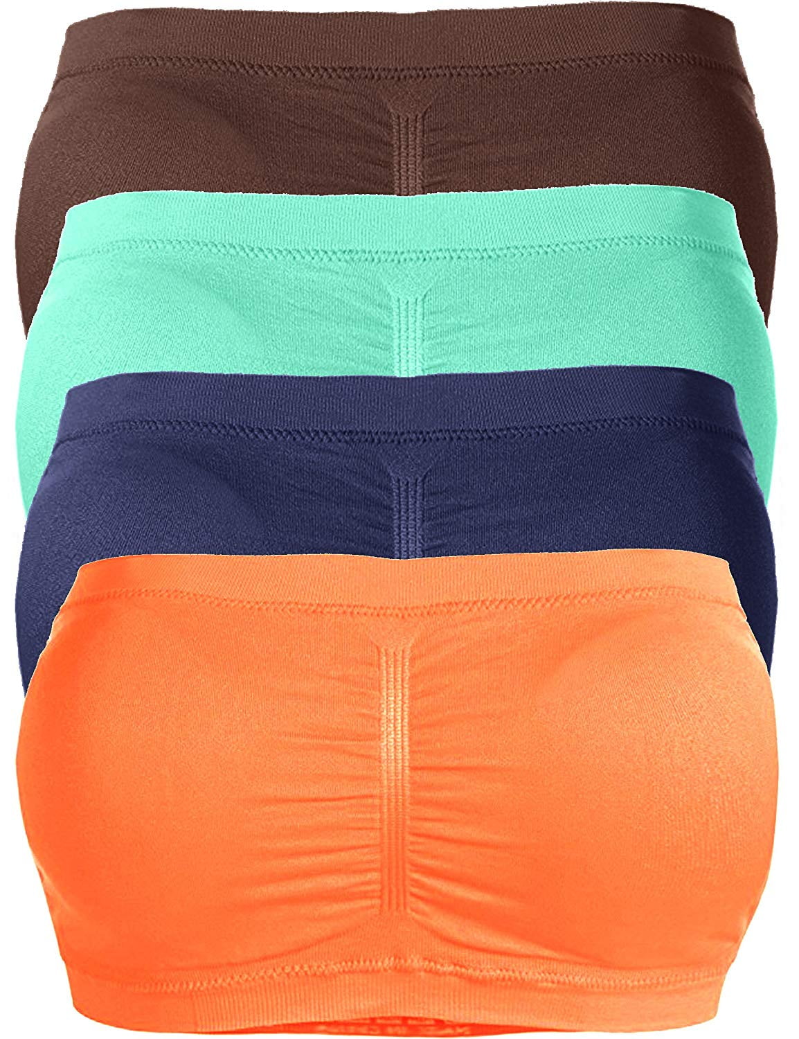 Basic 7" Seamless Padded One Size Tube Top Sports & Fitness Bra Bandeau ...