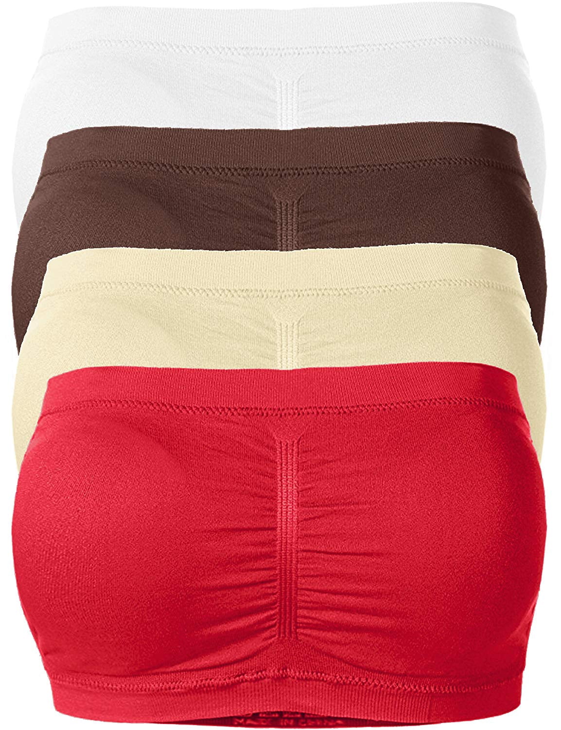 Basic 7" Seamless Padded One Size Tube Top Sports & Fitness Bra Bandeau ...