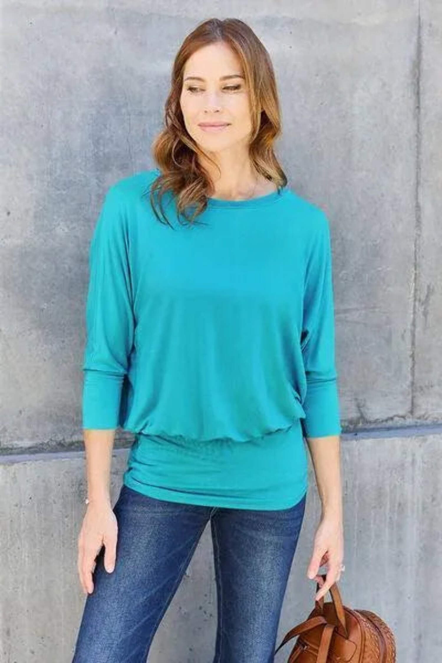 Basic Bae Batwing Sleeve Blouse - Walmart.com