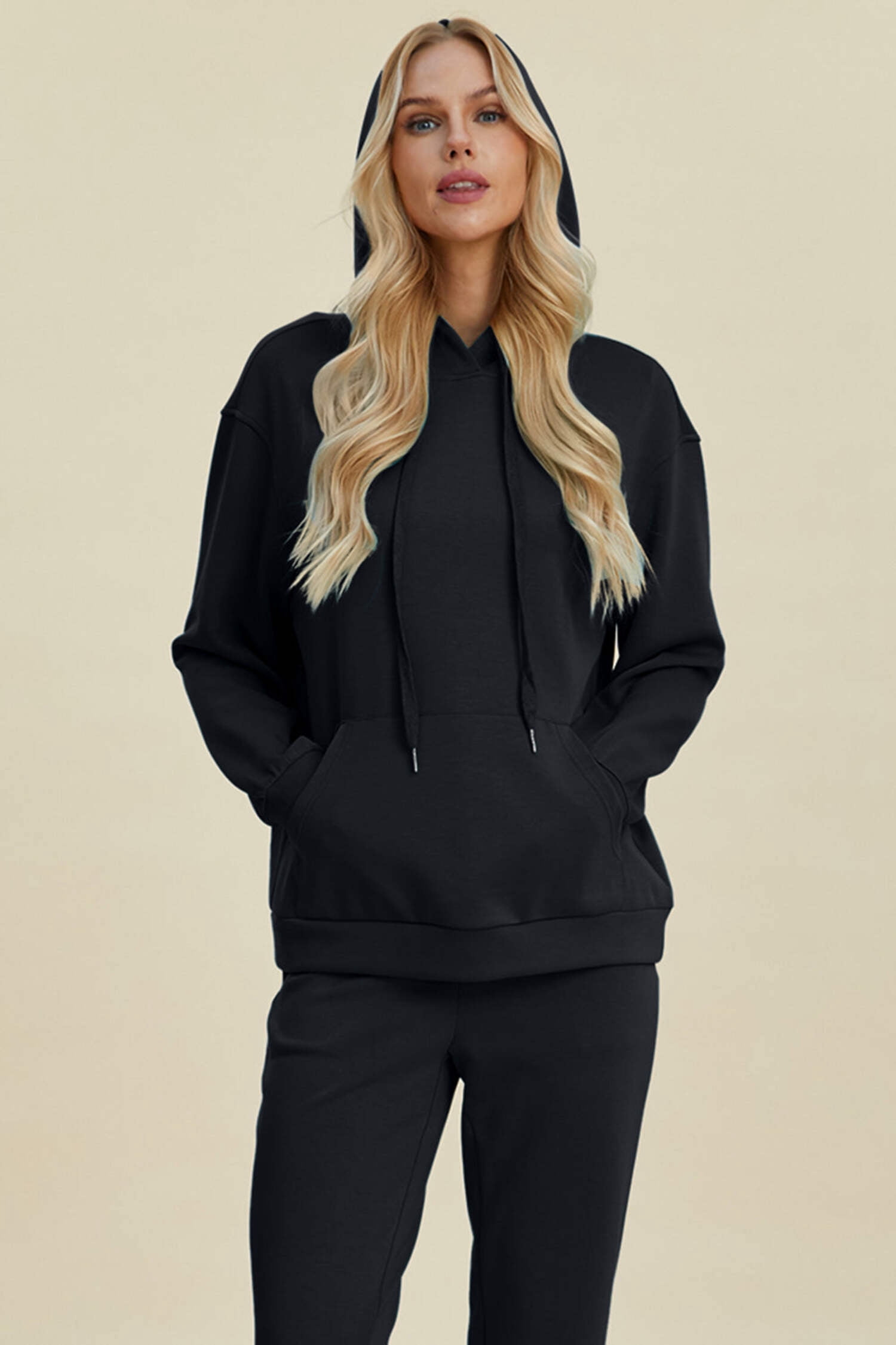 Basic Bae Full Size Air Scuba Drawstring Long Sleeve Hoodie with ...