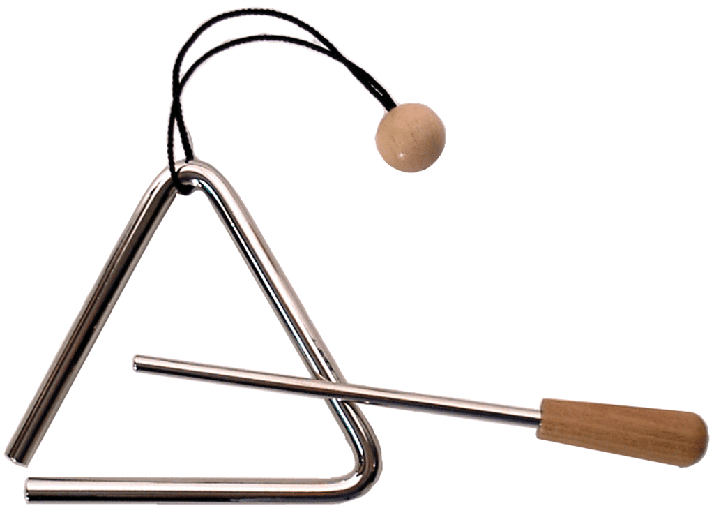 Basic Beat 6 Steel Triangle Instrument with Wooden Handle and Striker ...