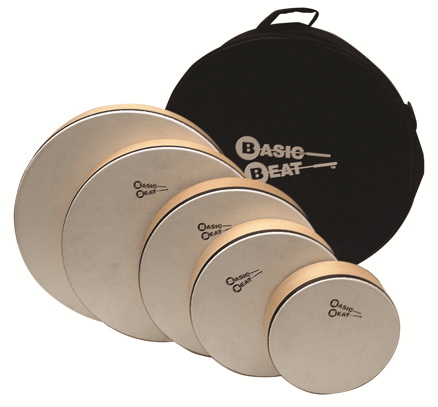 Basic Beat Set of 5 Frame Drums (8"-16") with Unique Pitches, Maple ...