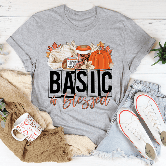 Basic Blessed Tee Heather Prism Peach S Peachy Sunday T-Shirt - Walmart.com