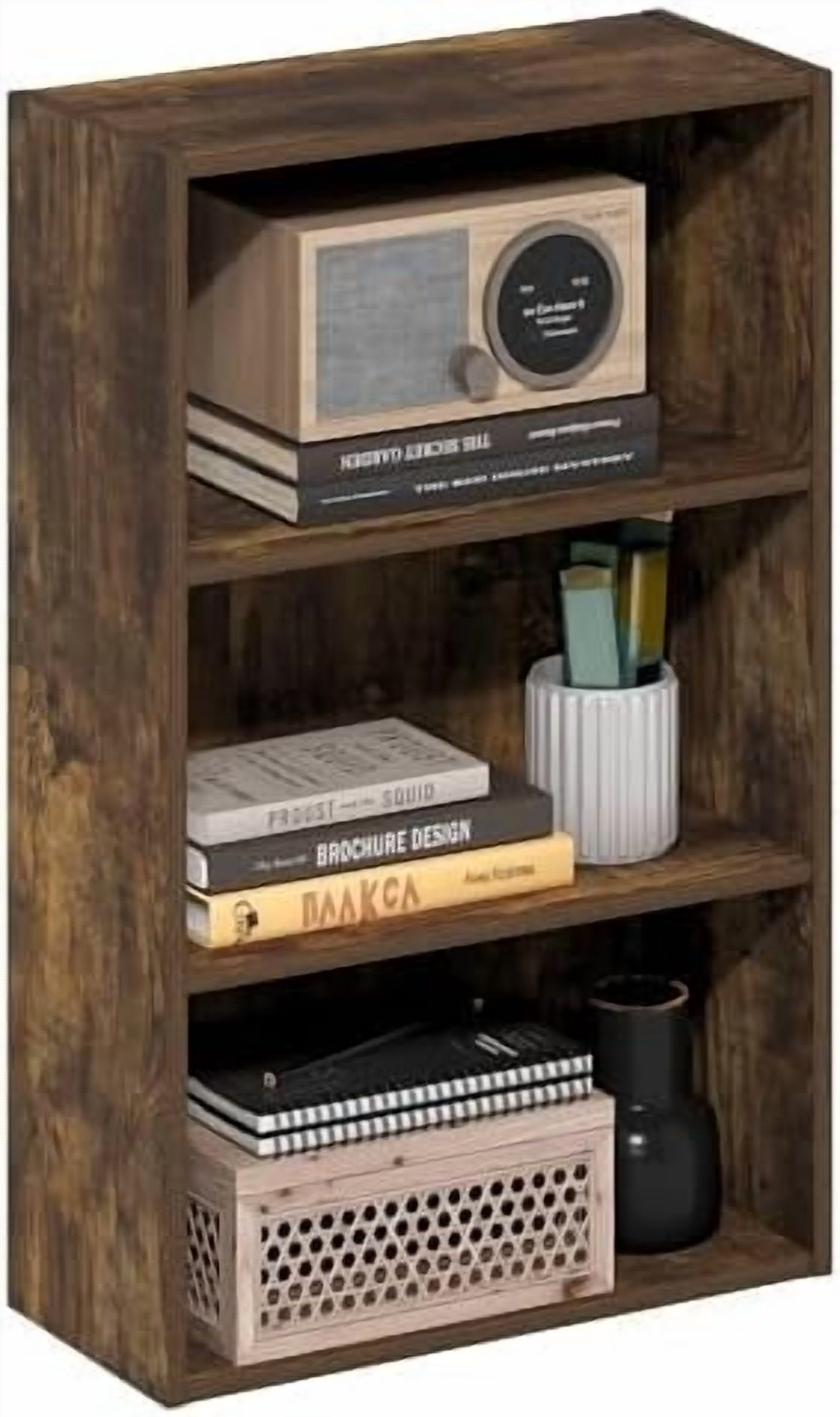 Basic Book Shelf, 3-Tier Bookshelf, Cube Storage Organizer Bookcase ...