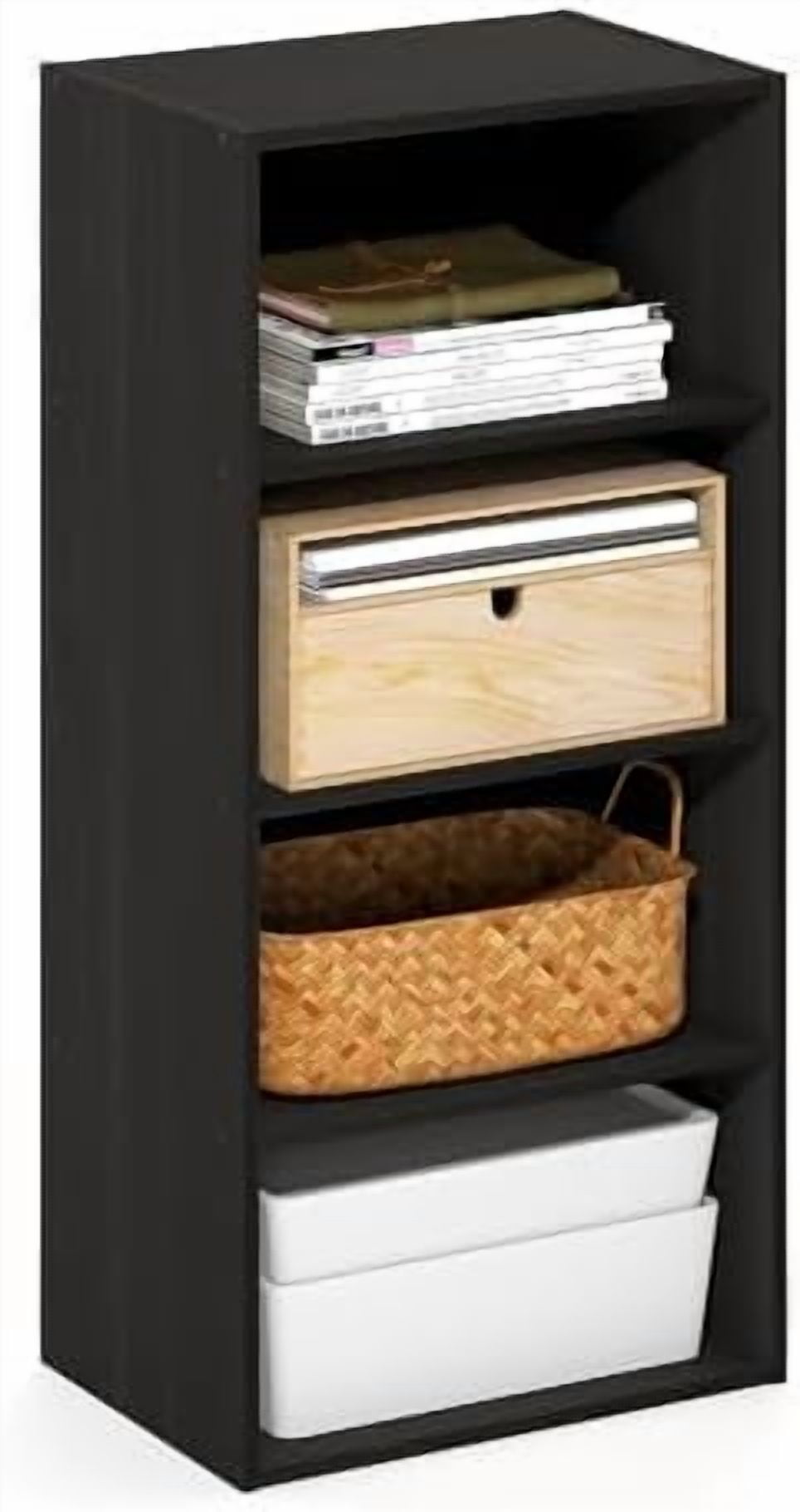 Basic Book Shelf, 4-Tier Bookcase with Open Shelf, Bookshelf, Cube ...