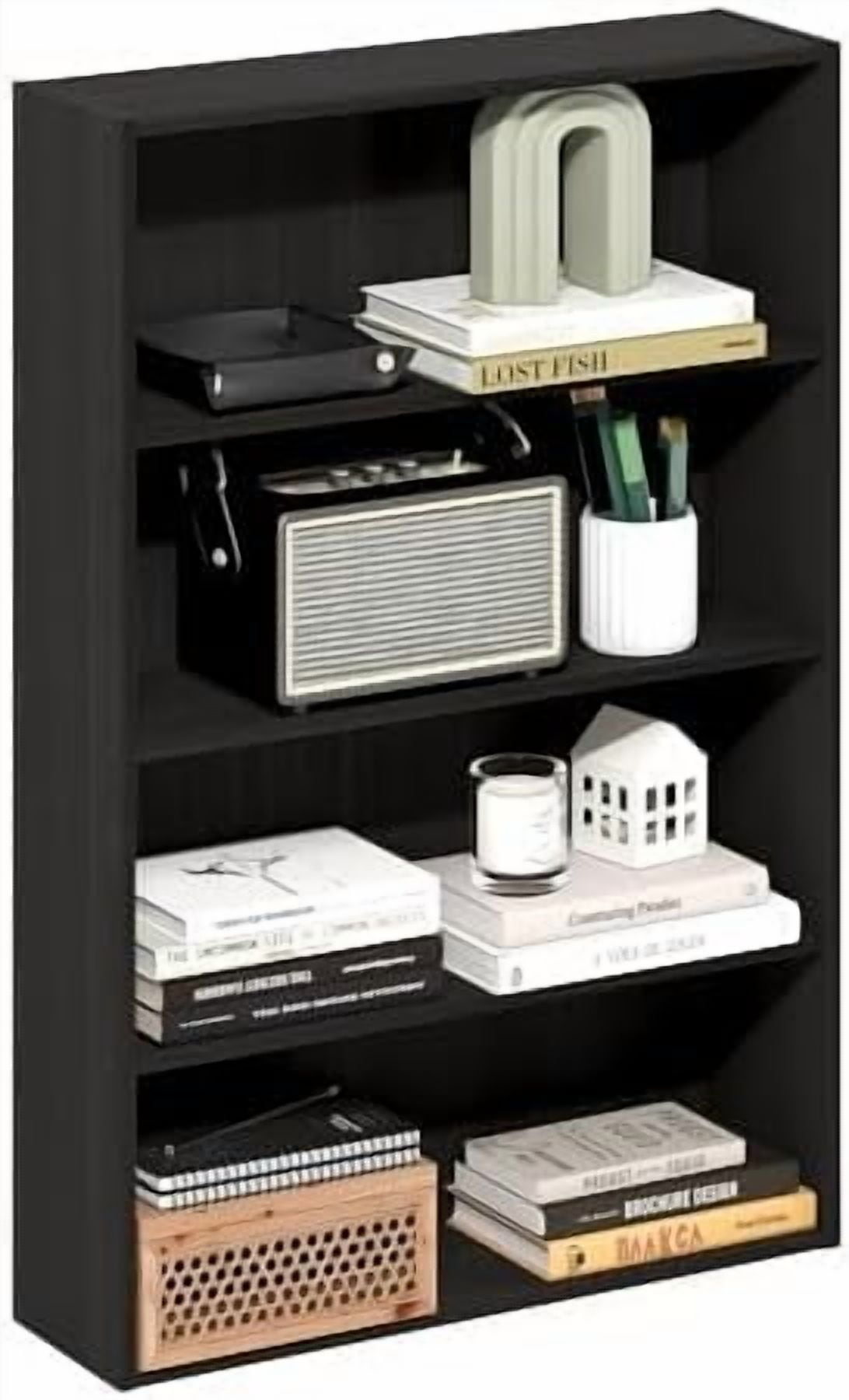 Basic Book Shelf, 4-Tier Bookcase with Open Shelf, Bookshelf, Cube ...
