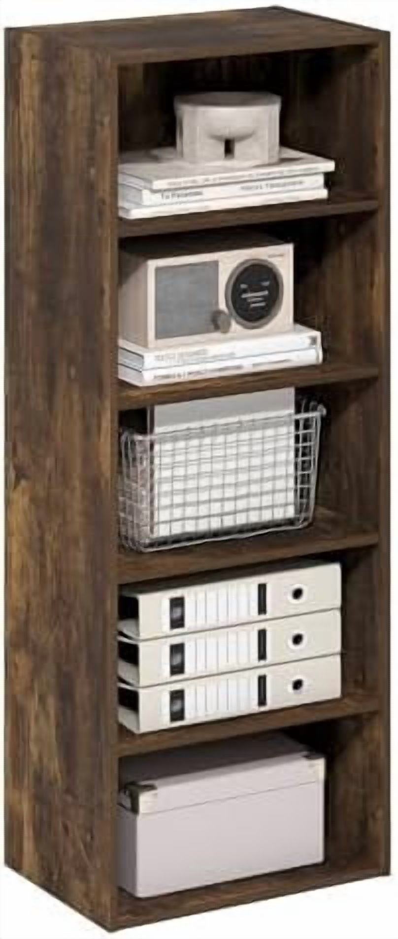 Basic Book Shelf, 5-Tier Bookshelf, Cube Storage Organizer Bookcase ...