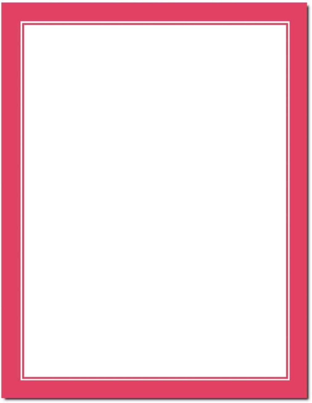 Basic Border Letterhead Printer Paper - Bright Red (100 Sheets) | 8.5 ...