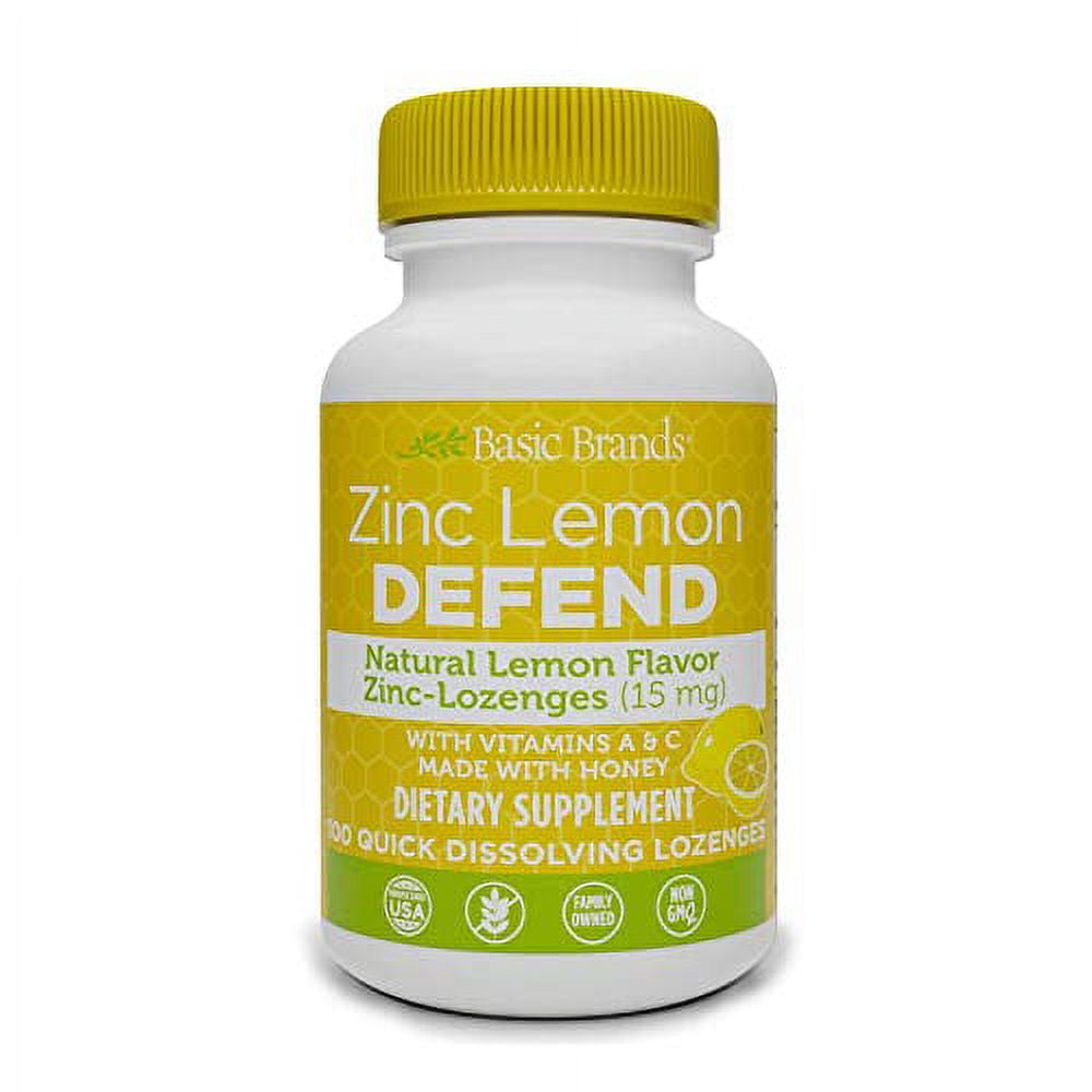 Basic Brands Zinc Lozenges Lemon, 100 Count, 2 Pack - Walmart.com
