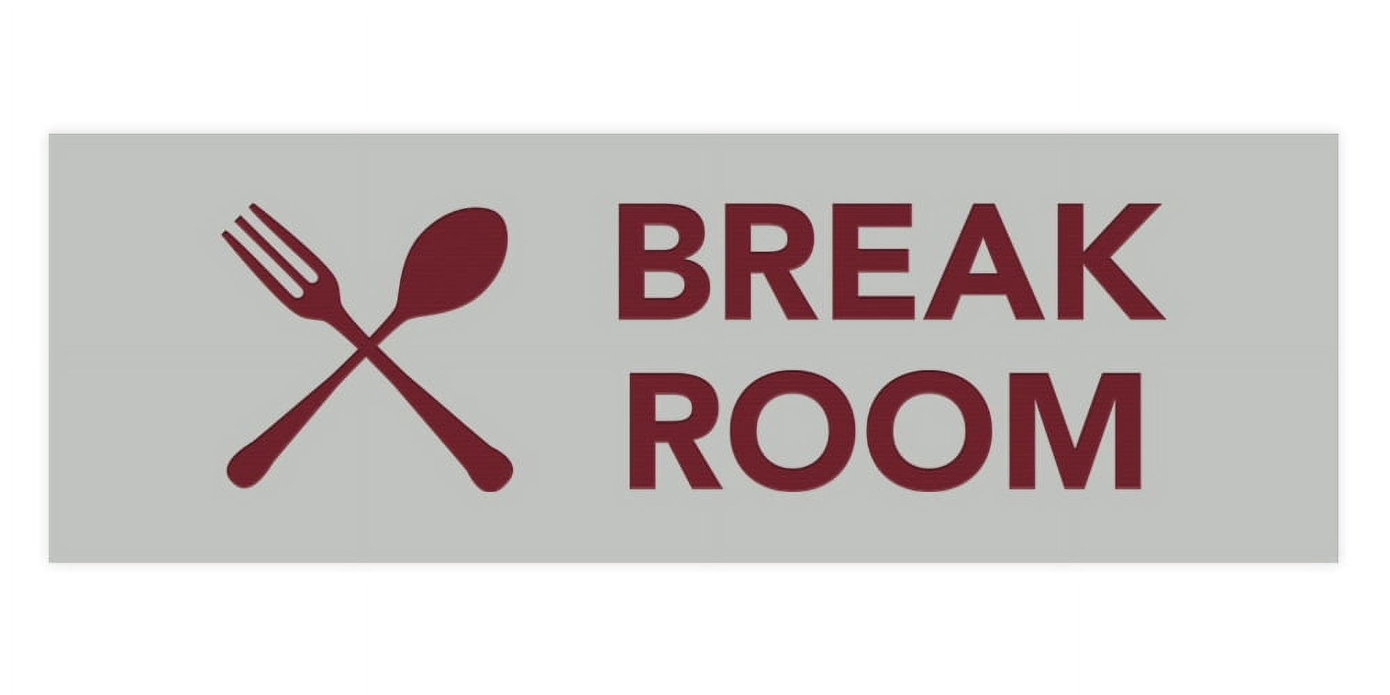 Basic Break Room Sign (Light Grey / Burgundy) - Medium - Walmart.com