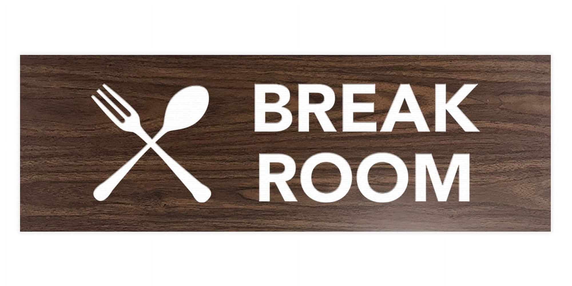 Basic Break Room Sign (Walnut) - Large - Walmart.com