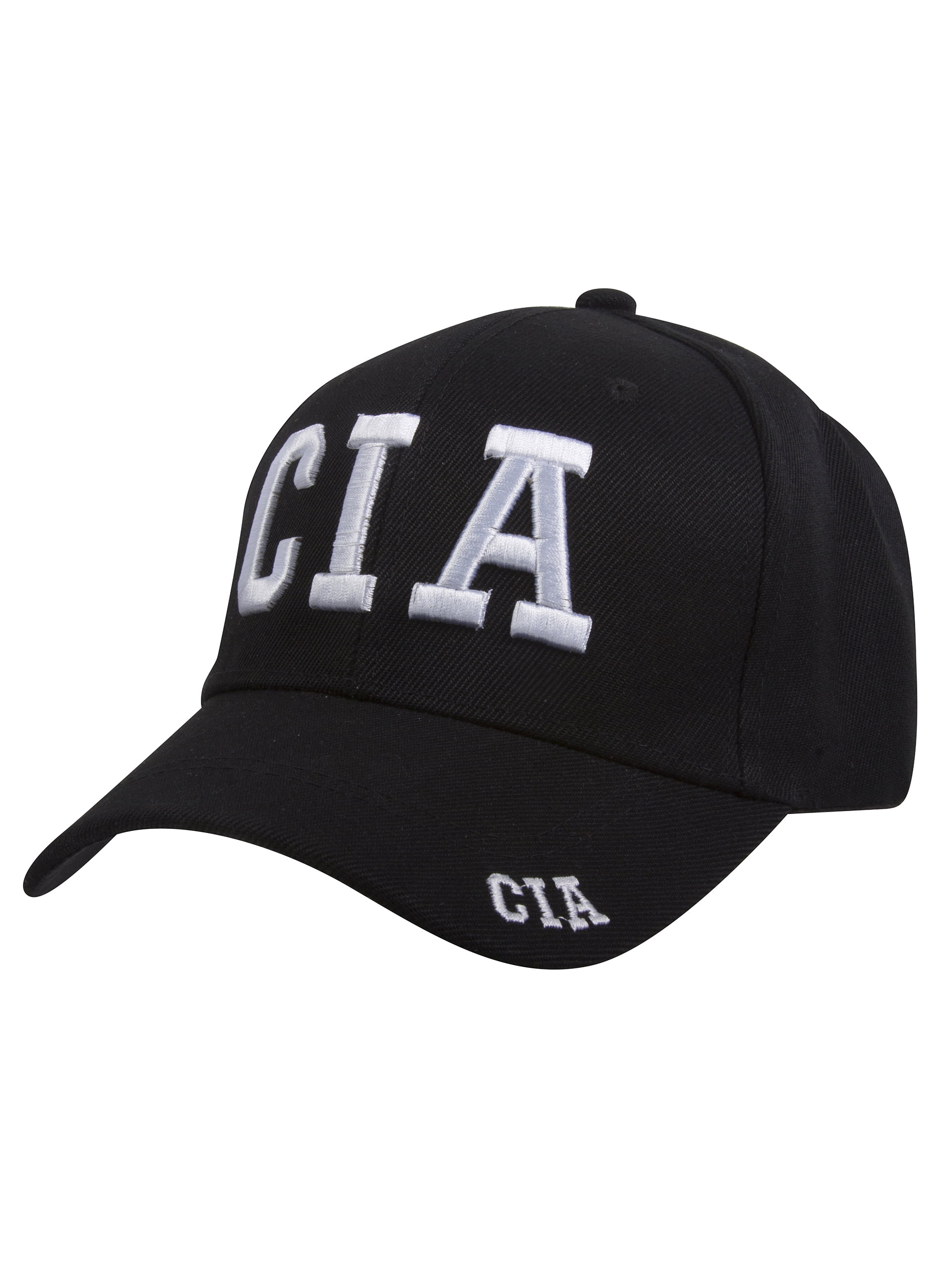 Basic CIA Text Style Military Hat - Black - Walmart.com