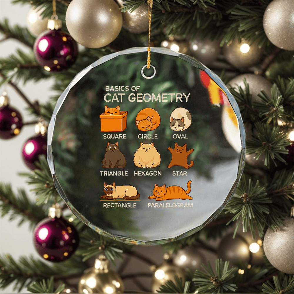 Basic Cat Geometry Cute Cat Cat Lover Cat Owner Math School Ornament ...