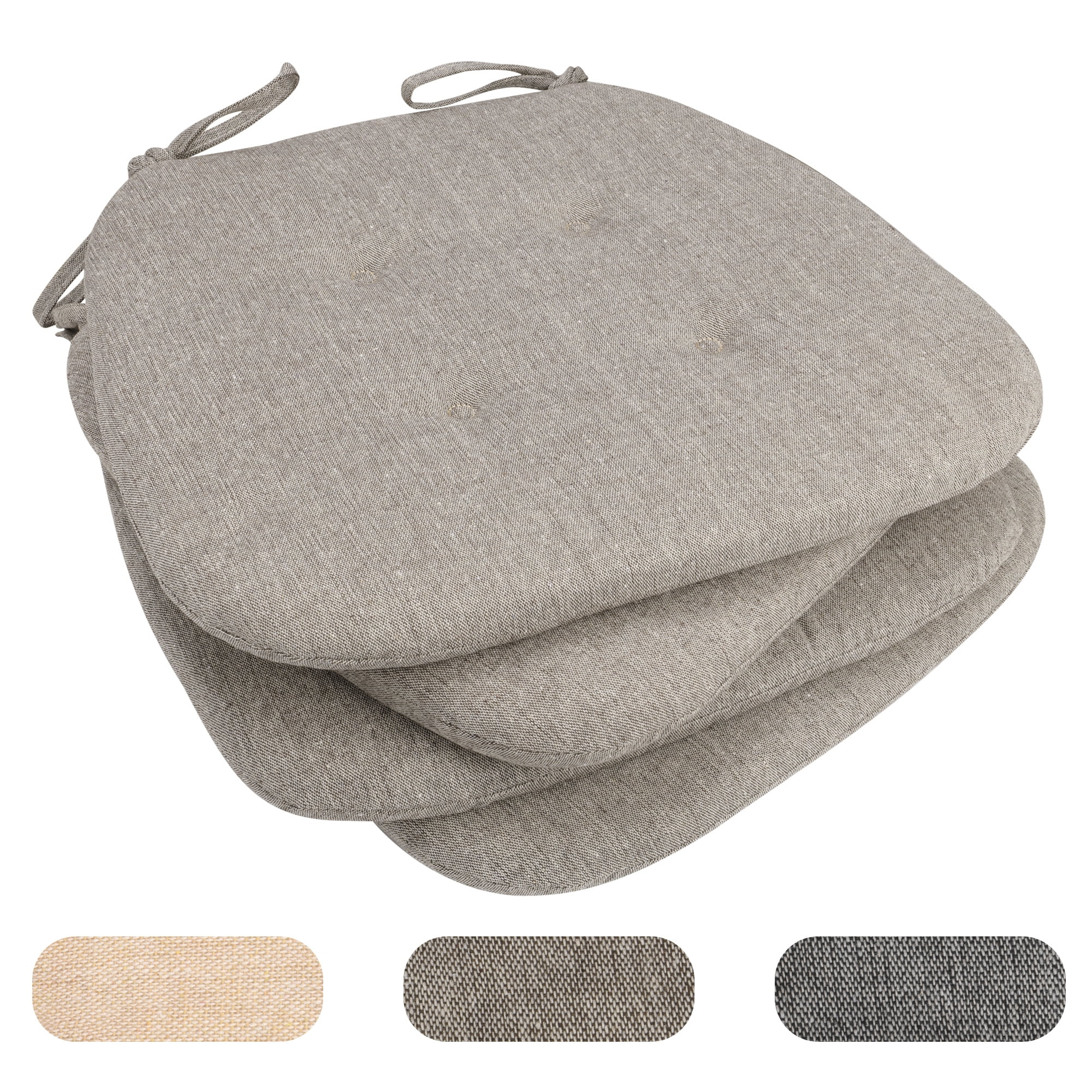 Basic Chair Cushions for Dining Chairs 2 Pack, Memory Foam Chair ...