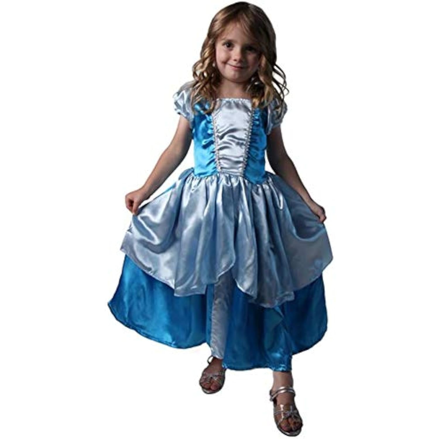 Basic Cinderella Blue Satin Princess Dress - Size 2-4 - Walmart.com