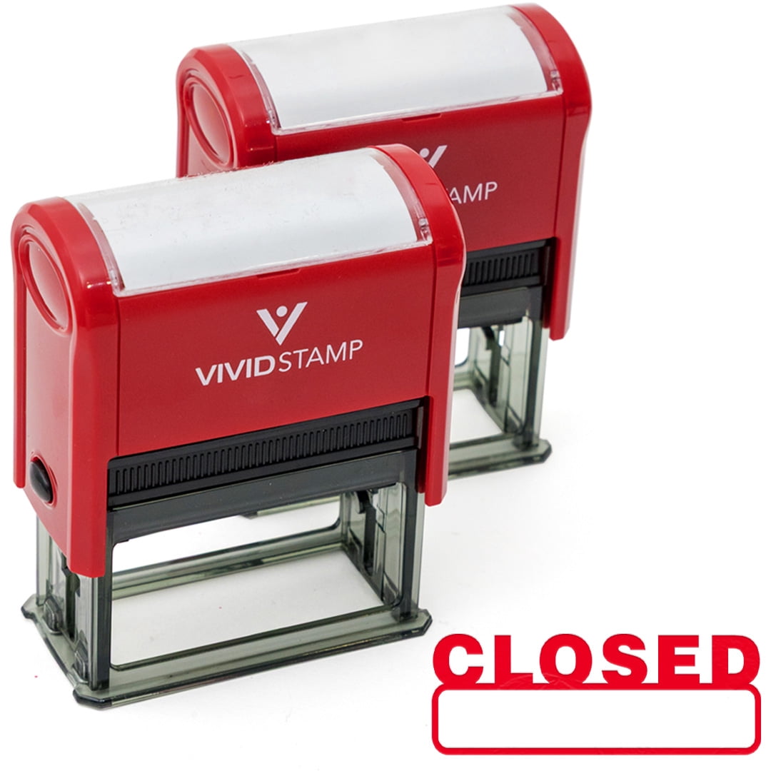 Basic Closed Self Inking Rubber Stamp (Red Ink) - X-Large 2 Pack ...