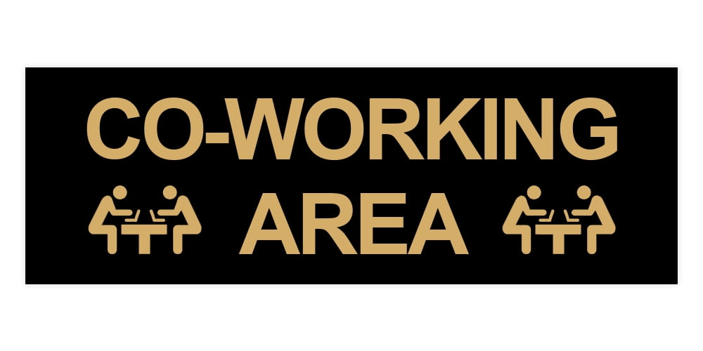 Basic Co-Working Area Sign (Black Gold) - Large - Walmart.com