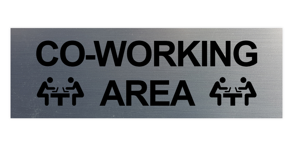 Basic Co-Working Area Sign (Brushed Silver) - Large - Walmart.com