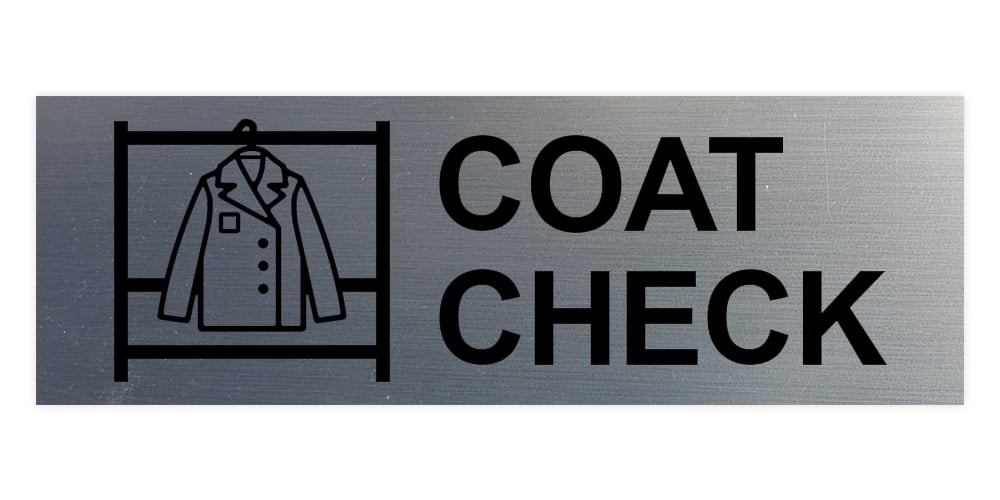 Basic Coat Check Sign (Brushed Silver) - Large - Walmart.com