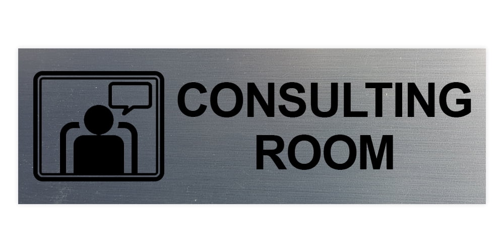 Basic Consulting Room Sign (Brushed Silver) - Large - Walmart.com