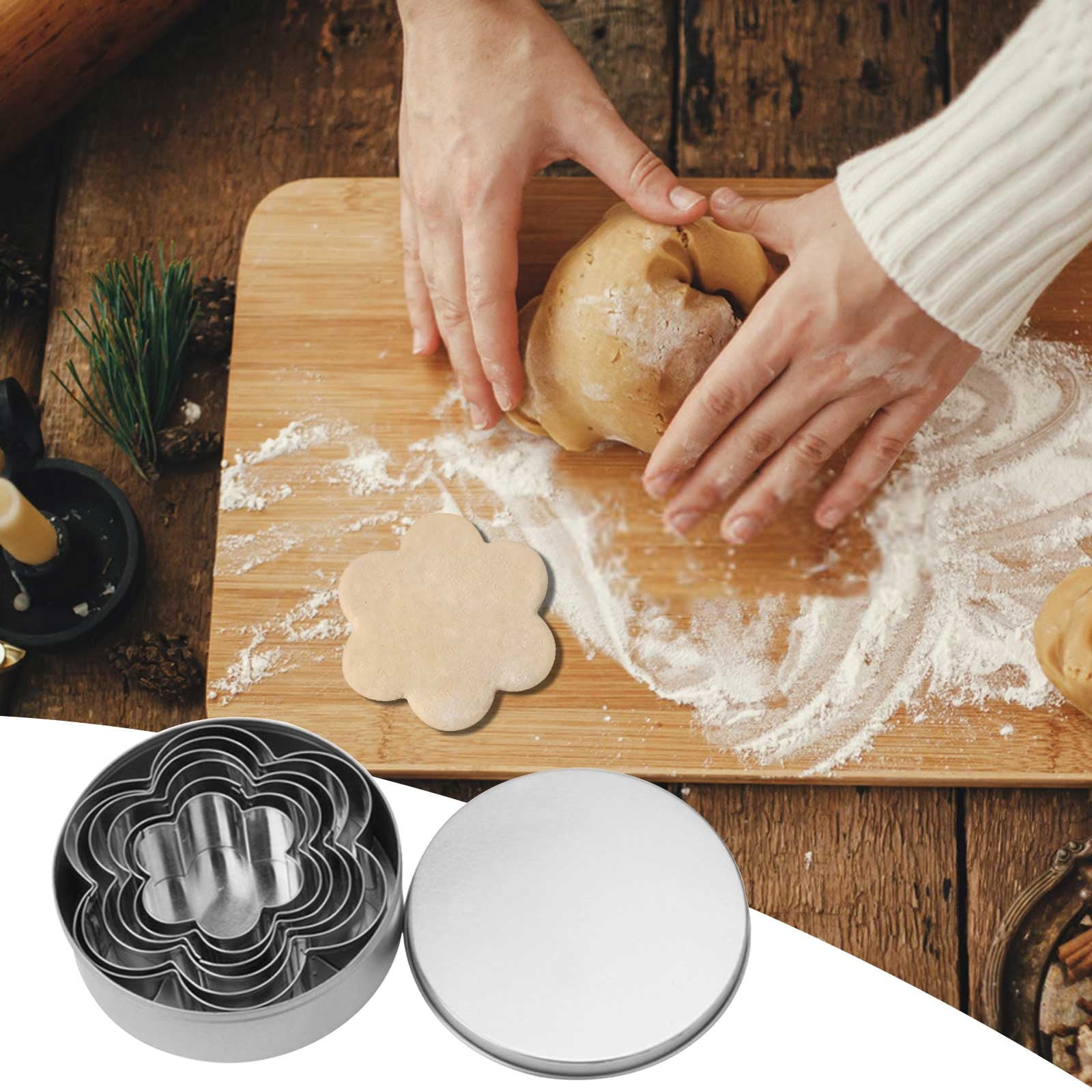 Basic Cookie Cutters, Star Round Flower Snow Shapes Cookie Cutter 6 ...