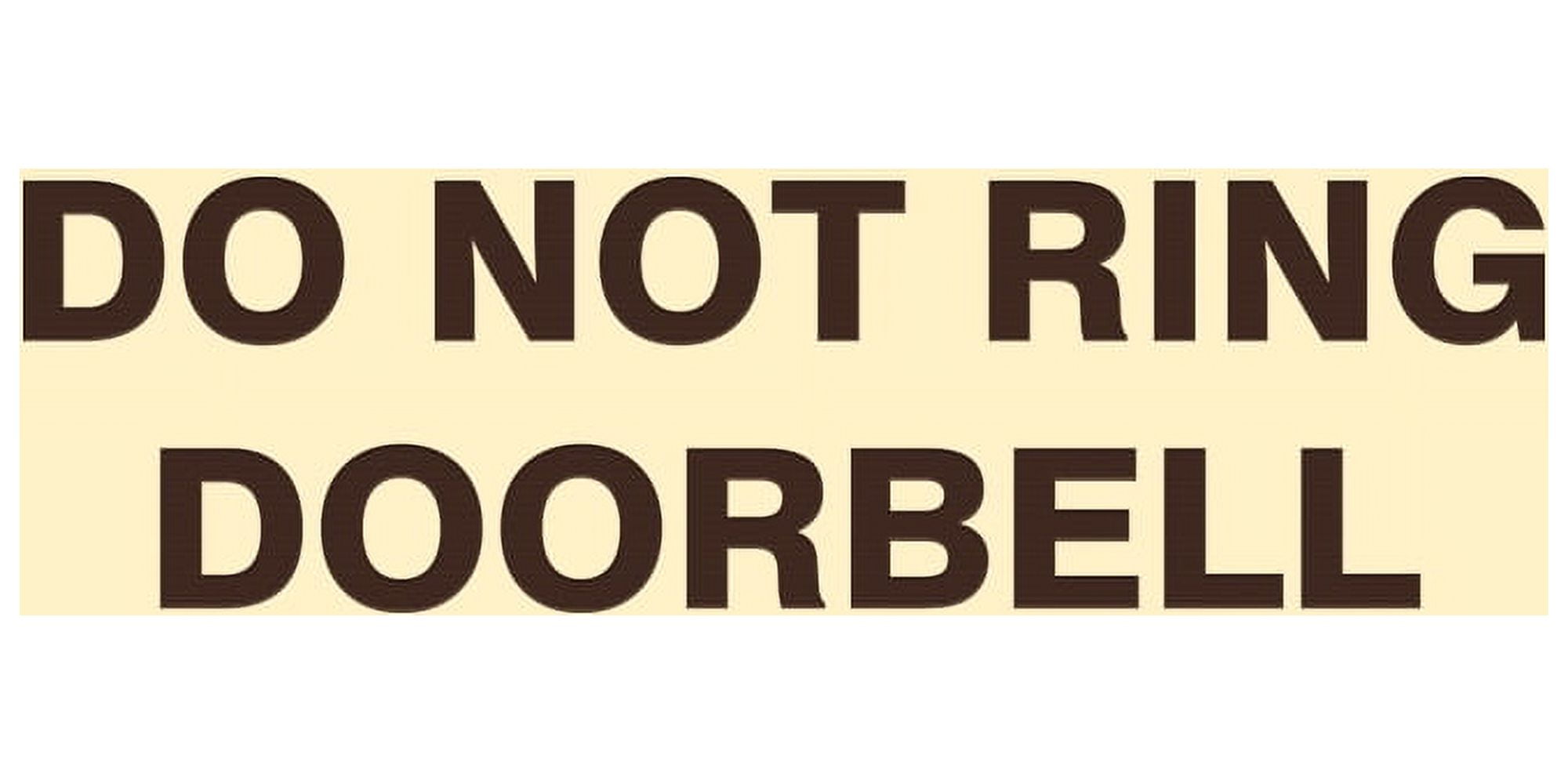 Basic Do Not Ring Doorbell Sign (Ivory/Dark Brown) - Large - Walmart.com