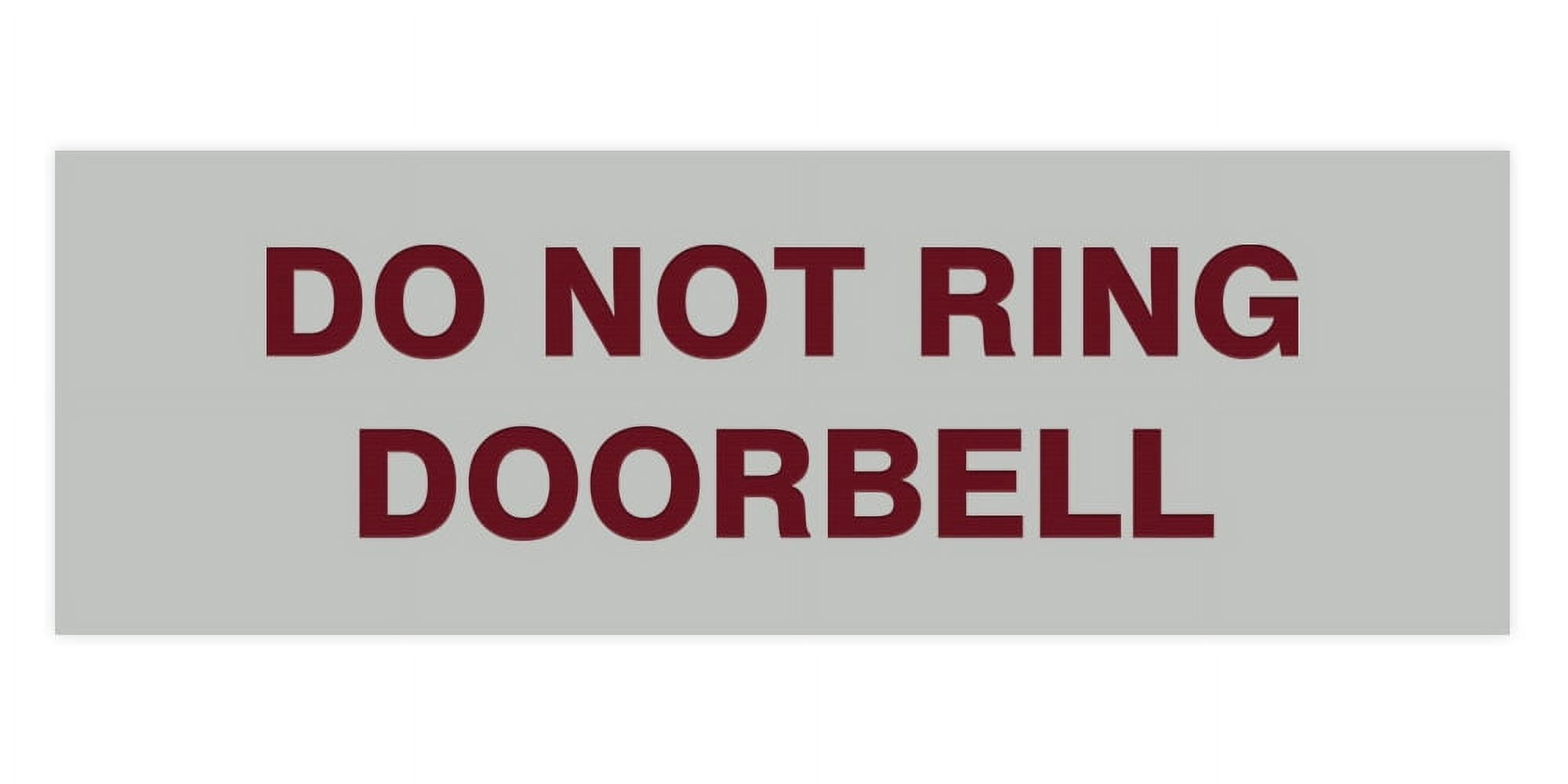 Basic Do Not Ring Doorbell Sign (Light Grey / Burgundy) - Large ...