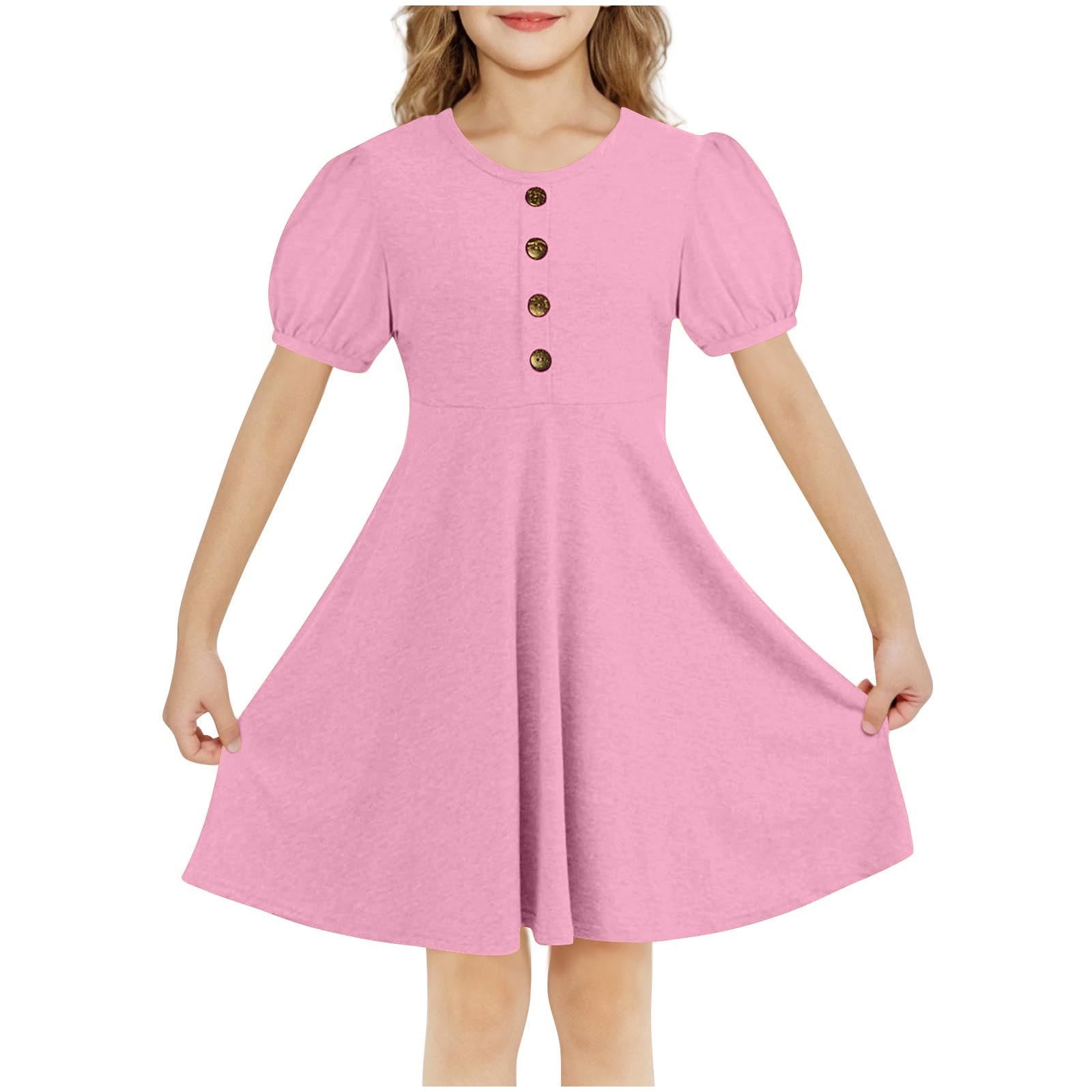 Basic Dresses for Girls Clearance Short Sleeve Summer Dress for Teen ...